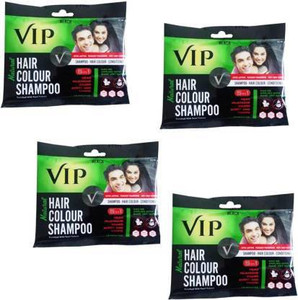 VIP 5 in 1 Hair Color Shampoo (Pack of 4) , BLACK - Price in India, Buy ...