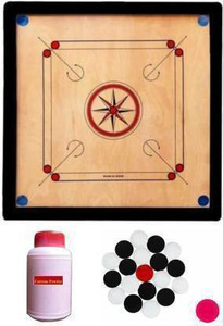 VPHUB Wooden Carrom Board with Coins, Striker and Carrom Powder (Beige ...