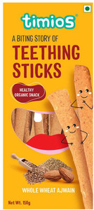 Timios Organic Teething Sticks-Whole Wheat Ajwain Baby Snacks 200 g ...