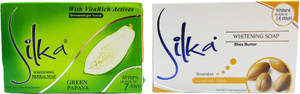 SILKA Green Papaya whitening Herbal Soap With Shea Butter Whitening ...