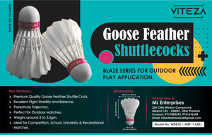 Viteza Blaze Edition, Goose Feather Shuttlecock Feather Shuttle - White ...