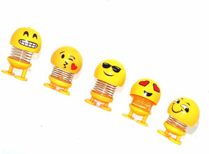 ESAANVIKA Pack of 5 Emoji/Smiley Spring Doll,Cute Emoji for car ...