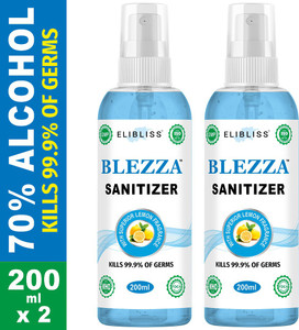 ELIBLISS Blezza Advanced Anti-germ Bottle pack of 2, 70% Ethyl Alcohol ...