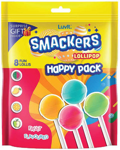 LuvIt Smackers Fruit Flavoured Lollipops | 4 exciting Flavours for Kids ...