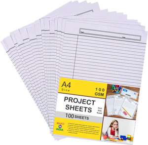 Flipkart.com | Easybuy A4 white project sheets both side ruled-100 Both ...