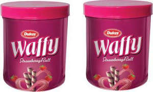 Dukes Waffy Strawberry Wafer Rolls 250 GM X 2 Wafer Rolls (2 x 250 g ...