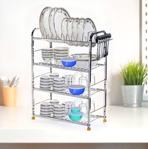 MAGS Utensil Kitchen Rack Steel 4 Shelf Wall Mount Kitchen Utensils ...