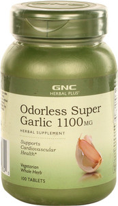 GNC Herbal Plus Super Garlic Odorless 1100 mg Supports Cardiovascular ...