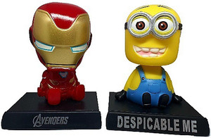 Daiyamondo Iron Man With Despicable Minion Big Size Bobble Head ...