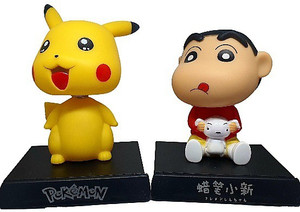 Daiyamondo Yellow Pikachu With Shinchan With Dog Big Size Bobble Head ...
