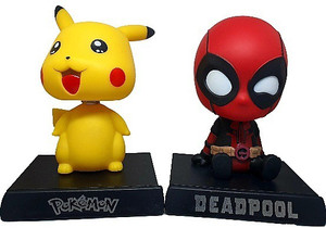 Daiyamondo Yellow Pikachu With Deadpool Big Size Bobble Head - Action ...