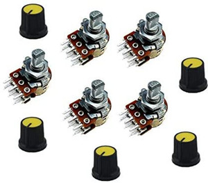 ERHIndia 5 Pcs 100k Dual Potentiometer Volume Pot 100k with Knob ...