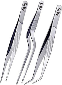 ALIS PROFESSIONAL Small Kitchen Tweezers with Precision Serrated Tip ...
