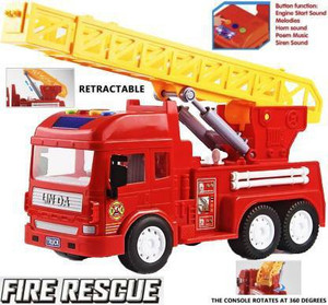 VRUX Unbreakable Pull Back Vehicles Jumbo Size Fire Rescue Truck ...