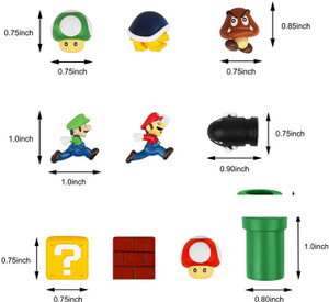 GEEKMONKEY Super Mario Bros Fridge Magnets - Set of 18 Fridge Magnet ...