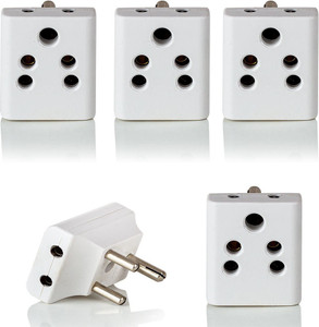 HI-PLASST 3-Pin Plug (5pcs) Indian Socket 6A Indian Multi Plug For 2pin ...