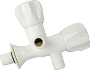 COSVIT PVC Angle Cock 2 in 1 Water Tap 2 Way Angle Faucet Angle Cock ...
