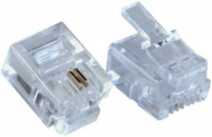 Everyonic RJ11 Connector Transparent Clear Male Plug 6P2C Network ...