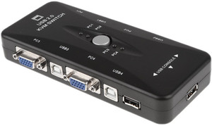 Mak World 4 Port USB 2.0 KVM VGA Switch Box Adapter for PC Keyboard ...