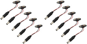 Grahikum 9V Battery Cap Connector Snap Cable with DC Male Jack for ...