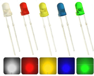 Grahikum 5 Colour LED Diodes Lights 5mm Light Emitting Diode LED Kit ...