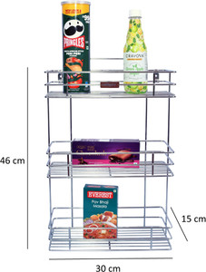 DIGNITY Utensil Kitchen Rack Steel Stainless Steel Multipurpose 3 Tier ...