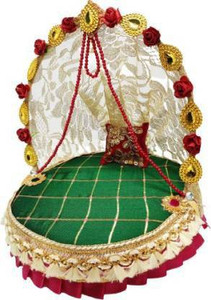 SHYAM Unique Design Laddu Gopal WOODEN Singhasan Decorate With Gota ...