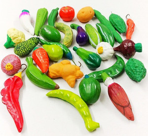 Haus Fabula Terracotta Vegetable Set of 30 for Kids Artificial Fruit ...
