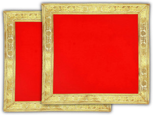 HarGrow Red Velvet Pooja Aasan Cloth/Chowki Aasan Kapda/Altar Cloth for ...