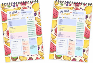 ESCAPER Fruits Theme Daily Planner Diaries (Pack of 2 Units - A5 Size ...