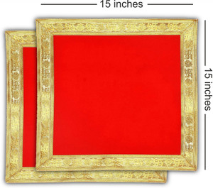 HarGrow Red Velvet Pooja Aasan (15 Inches X 15 Inches) (Pack of 2 ...