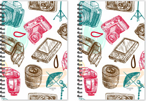 ESCAPER Photo Seamless Pattern Doodle Diaries(Ruled - A5 Size - Pack of ...