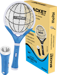 OREVA Electric Rechargeable Mosquito Racket 2 in 1 With Detachable LED ...