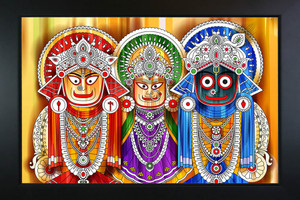 RV SALES Lord Jagannath Photo Frame Wall Hanging (Multicolor) Religious ...