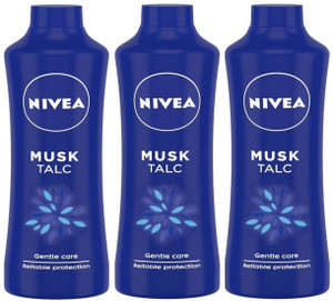 NIVEA MUSK TALC Skin Powder Gantle Care Reliable Protection 400g x 3 ...