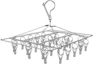 Beplus 25 Clips Stainless Steel Drying Clothes Drip Hanger, Clothesline ...
