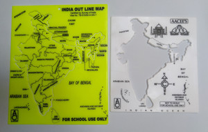 AISH INDIA MAP STENCIL AND OUTLINE STENCIL( SET OF :2) INDIA MAP ...
