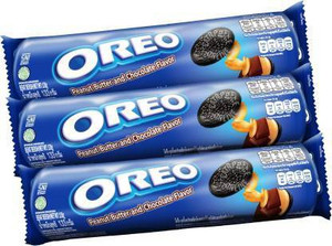 OREO Peanut Butter & Chocolate Cream Flavoured Sandwich Cookies 133X3gm ...