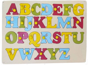 Kidosaurus wooden colorful learning educational abcd puzzle board for ...