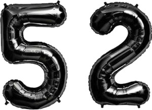 Flipkart.com | Bal samrat Solid Black 52 Number Foil Balloon for ...