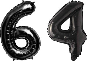 Flipkart.com | Bal samrat Solid Black 64 Number Foil Balloon for ...