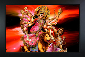 RV SALES Maa Durga Photo Frame with Nice Painting for Wall Hanging and ...