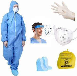 M's Solutions & Enterprises PPE KIT with Full Body Coverall, Shoe Cover ...