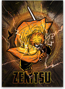 Zenitsu Lightning Poster 200 GSM A3 Textured Paper Poster without Frame ...