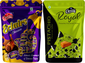 CRYSTAL Eclairs Chocolate Original Flavour 100 Toffee + Royal Pistachio ...