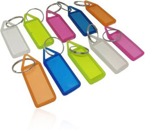 ShopTop Multicolor Keyring & Keychain with Name Tag Labels pack of 10 ...
