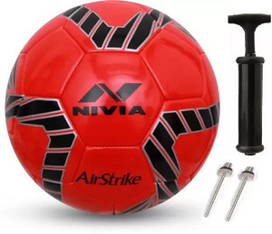 NIVIA Air Strike Red Football With Pump And 2 Niddle Football - Size: 5 ...