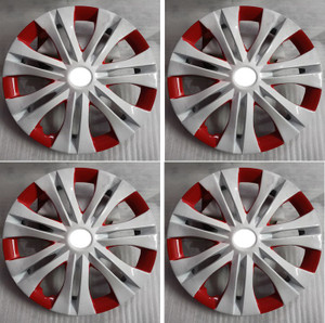 MERIDUM White and Red dual colour 12 inch wheel cap Wheel Cover For ...