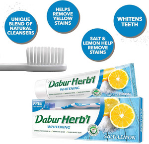Dabur HERB'L WHITENING SALT & LEMON TOOTHPASTE IMPORTED Toothpaste ...