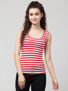 Fabitto Casual Striped Women Red, White Top - Buy Fabitto Casual ...
